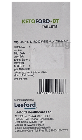 Buy Ketoford 10mg Tablet DT Online: View Uses, Side Effects, Price ...