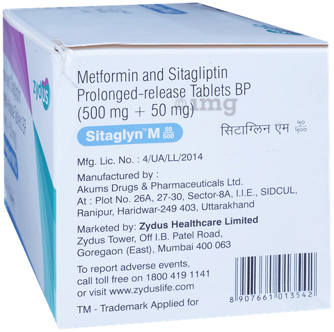 Buy Sitaglyn M 50/500 Tablet PR Online: View Uses, Side Effects, Price ...