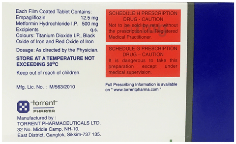Buy Empazio M 12.5+500 Tablet Online: View Uses, Side Effects, Price ...