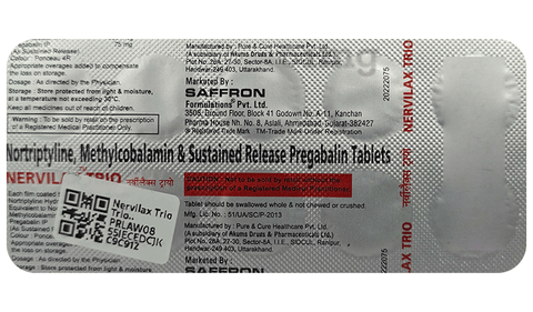 Buy Nervilax Trio Trio Tablet SR Online: View Uses, Side Effects, Price ...