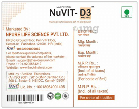 The Old Natural Max Potency Nuvit-D3 Nano Shots (4x5ml Each) Delicious ...