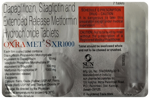 Buy Oxramet-S XR 1000 Tablet Online: View Uses, Side Effects, Price ...