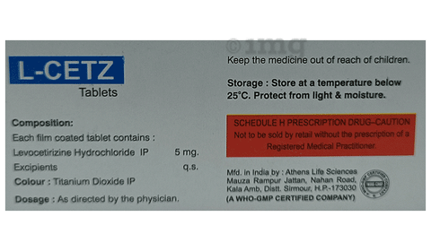 Buy L-Cetz Tablet Online: View Uses, Side Effects, Price, Substitutes | 1mg
