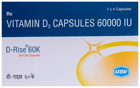 Buy D-Rise 60K Capsule Online: View Uses, Side Effects, Price ...
