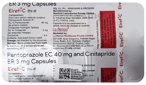 Buy Eiref C 3mg/40mg Capsule SR Online: View Uses, Side Effects, Price ...