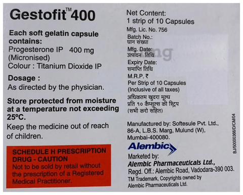 Buy GestoFIT 400 Soft Gelatin Capsule Online: View Uses, Side Effects ...