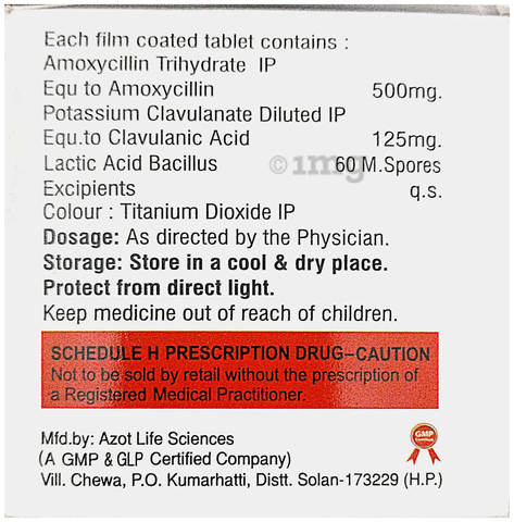 Buy Moxyraz CV 625 LB Tablet Online: View Uses, Side Effects, Price ...