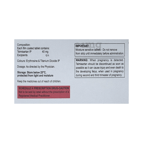 Buy Teltel 40mg Tablet Online: View Uses, Side Effects, Price ...