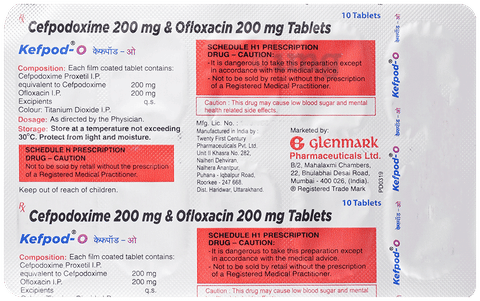 Buy Kefpod O 200 mg/200 mg Tablet Online: View Uses, Side Effects ...