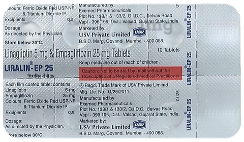 Buy Liralin-EP 25 Tablet Online: View Uses, Side Effects, Price ...