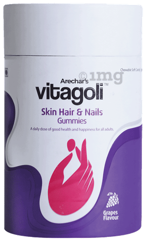 Vitagoli Skin Hair & Nails Gummies (30 Each) Grape: Buy combo pack of 3 ...