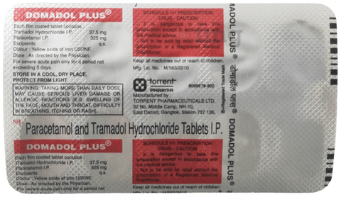 Buy Domadol Plus 37.5mg/325mg Tablet Online: View Uses, Side Effects ...