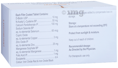 Keraboost Tablet with D-Biotin, N-Acetyl-L-Cysteine, Vitamins ...