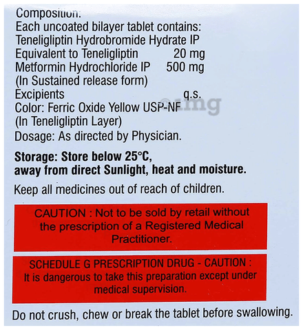 Buy Tenlimac M 500 Tablet SR Online: View Uses, Side Effects, Price ...