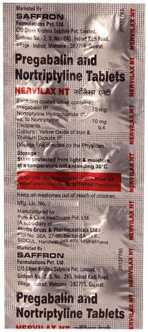 Buy Nervilax NT 75mg/10mg Tablet Online: View Uses, Side Effects, Price ...