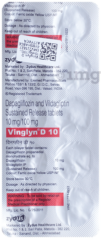 Buy Vinglyn D 10mg/100mg Tablet Online: View Uses, Side Effects, Price ...