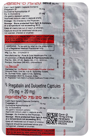 Buy Pbren D 75mg/20mg Capsule Online: View Uses, Side Effects, Price ...