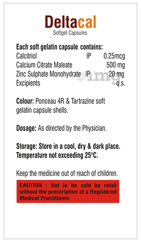 Buy Deltacal Softgel Capsule Online: View Uses, Side Effects, Price ...