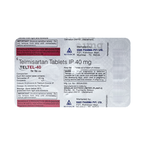 Buy Teltel 40mg Tablet Online: View Uses, Side Effects, Price ...