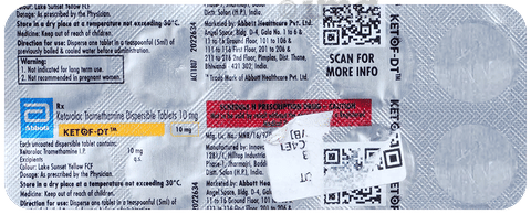 Buy Ketof-DT Tablet Online: View Uses, Side Effects, Price, Substitutes ...