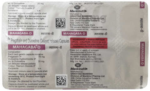 Buy Mahagaba D 75mg/20mg Capsule DR Online: View Uses, Side Effects ...