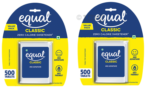 Equal Classic Zero Calorie Sweetener Tablet (500 Each): Buy combo pack ...