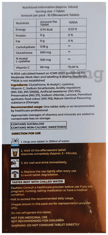 Skinska Vitfiz-GT Effervescent Tablets with Vitamin C, Glutathione ...