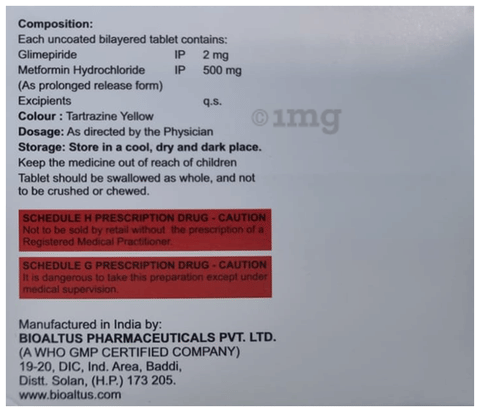 Buy Adglim M 2mg/500mg Tablet PR Online: View Uses, Side Effects, Price ...