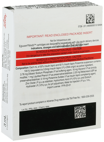 Buy Eglucent Mix 50 100IU/ml Suspension for Injection Online: View Uses ...