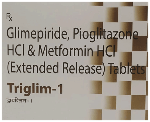 Buy Triglim 1mg/500mg/15mg Tablet Online: View Uses, Side Effects ...