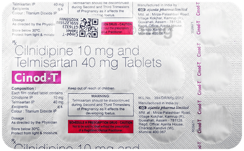 Buy Cinod-T 10/40 Tablet Online: View Uses, Side Effects, Price ...