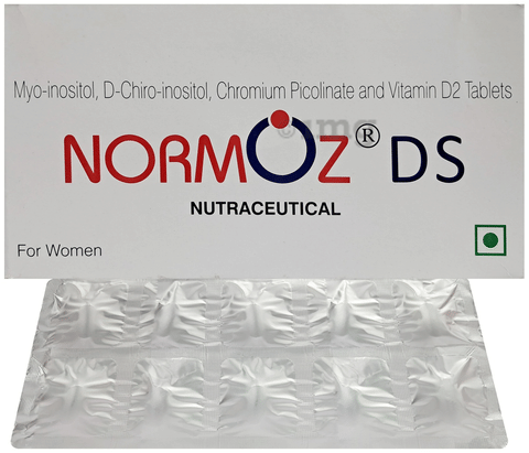 Normoz DS Tablet with Myo-Inositol, D-Inositol, Chromium & Vitamin D2 ...