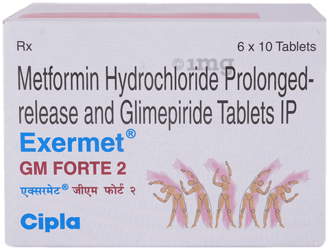 Buy Exermet GM Forte 2 Tablet PR Online: View Uses, Side Effects, Price ...