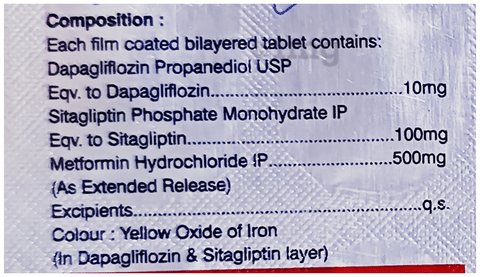 Buy Dapacose Trio 10mg/500mg/100mg Tablet Online: View Uses, Side ...