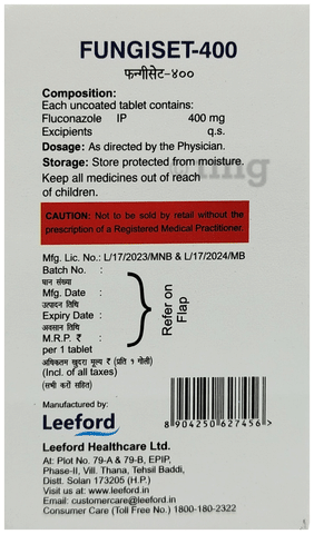 Buy fungiSET 400mg Tablet Online: View Uses, Side Effects, Price ...