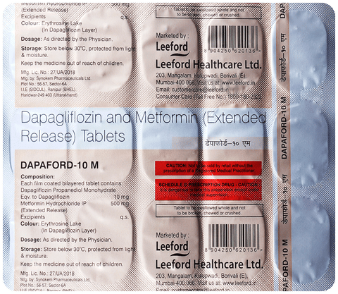 Buy dapaFORD M 10mg/500mg Tablet Online: View Uses, Side Effects, Price ...