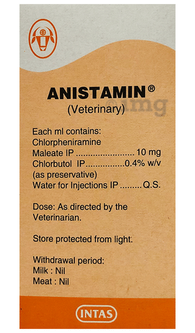Buy Anistamin 10mg Pet Injection Online: View Uses, Side Effects, Price ...