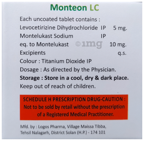 Buy Monteon LC Tablet Online: View Uses, Side Effects, Price ...