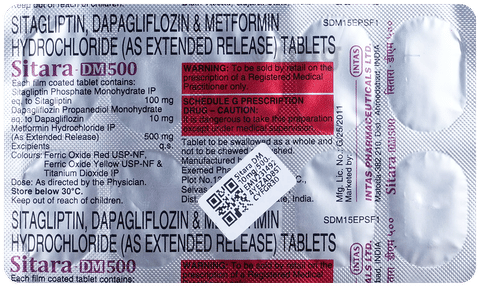 Buy Sitara DM 10mg/500mg/100mg Tablet Online: View Uses, Side Effects ...