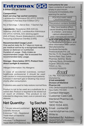 Entromax GG Sachets (1gm Each) Vanilla: Buy box of 10.0 Sachets at best ...