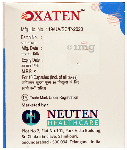 Oxaten Capsule | Probiotic Supplement | For Gut Health: Buy strip of 10 ...