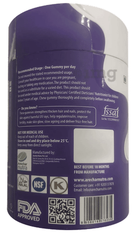 Vitagoli Skin Hair & Nails Gummies (30 Each) Grape: Buy combo pack of 3 ...