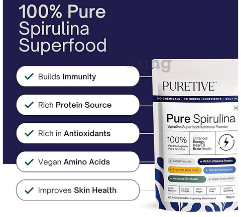 Puretive Spirulina Nutritional Powder: Buy packet of 100.0 gm Powder at ...