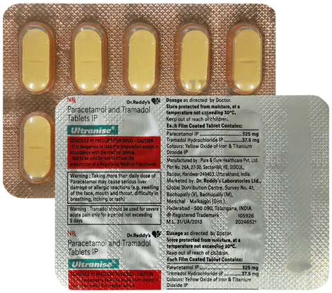 Buy Ultranise 37.5mg/325mg Tablet Online: View Uses, Side Effects ...