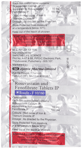 Buy Rosufit-F 10/160 Tablet Online: View Uses, Side Effects, Price ...