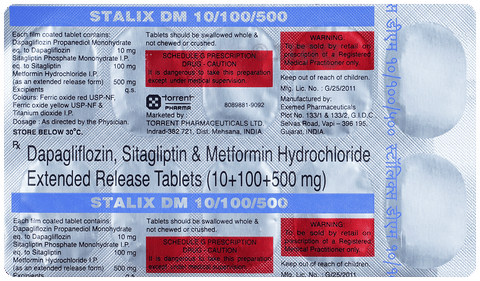 Buy Stalix DM 10+500+100 Tablet ER Online: View Uses, Side Effects ...