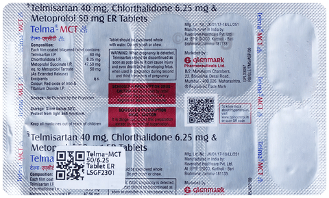 Buy Telma-MCT 50/6.25 Tablet ER Online: View Uses, Side Effects, Price ...