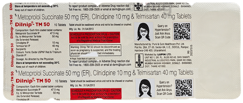 Buy Dilnip TM 10mg/50mg/40mg Tablet ER Online: View Uses, Side Effects ...