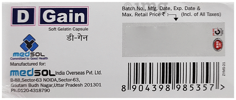 D Gain 60000 IU Capsule | With Vitamin D3 | Nutrition Care Capsule: Buy ...