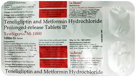 Buy Tenligress-M 1000mg/20mg Tablet Online: View Uses, Side Effects ...
